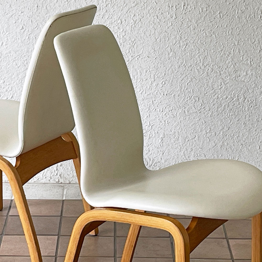 天童木工 Tendo アントラー Antler サイドチェア オーク材 PVCレザー 坂倉準三建築研究所 ビンテージ×2脚 ～高い技術と創造 – TOKYO RECYCLE imption