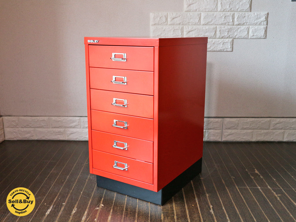 ビスレー BISLEY BASICシリーズ BA3/6 6段キャビネット A3サイズ ロングベース付き レッド 買い取りしました。経堂店 出 | 中古家具を探すならTOKYO RECYCLE ...