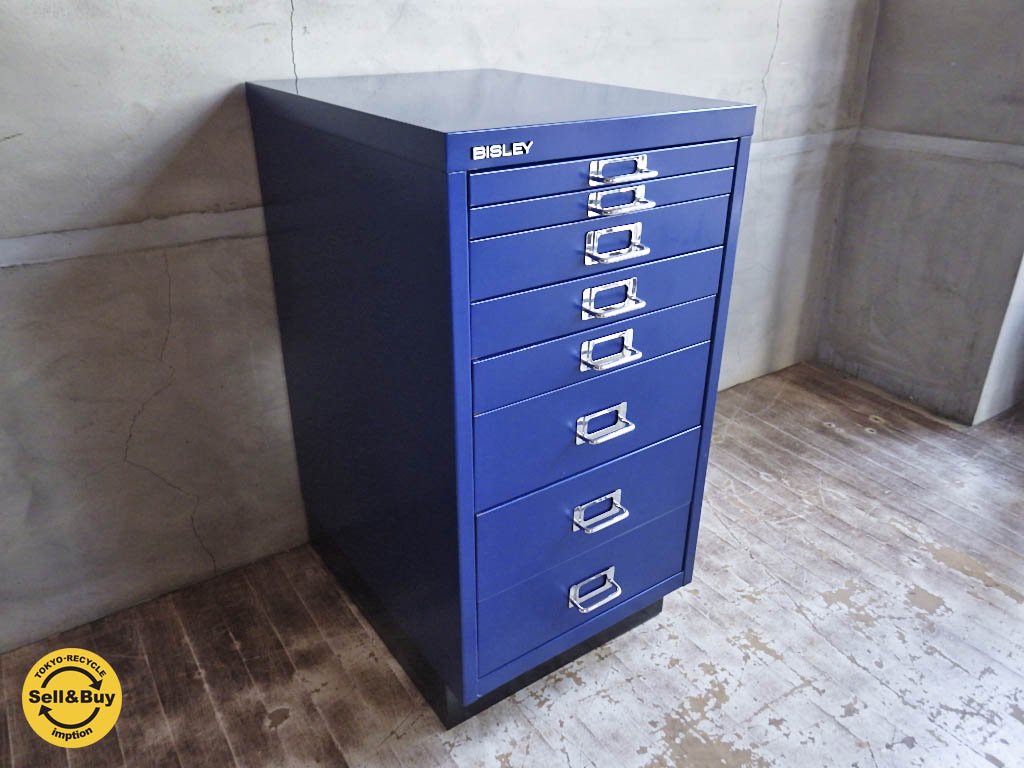 ビスレー BISLEY BASICシリーズ BA3/8B キャビネット ブルー 英国 旧サイズ ♪ | 中古家具を探すならTOKYO RECYCLE imption