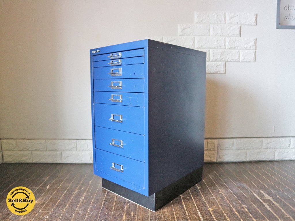 ビスレー BISLEY BASICシリーズ BA3/8B キャビネット ブルー 英国 | 中古家具を探すならTOKYO RECYCLE imption