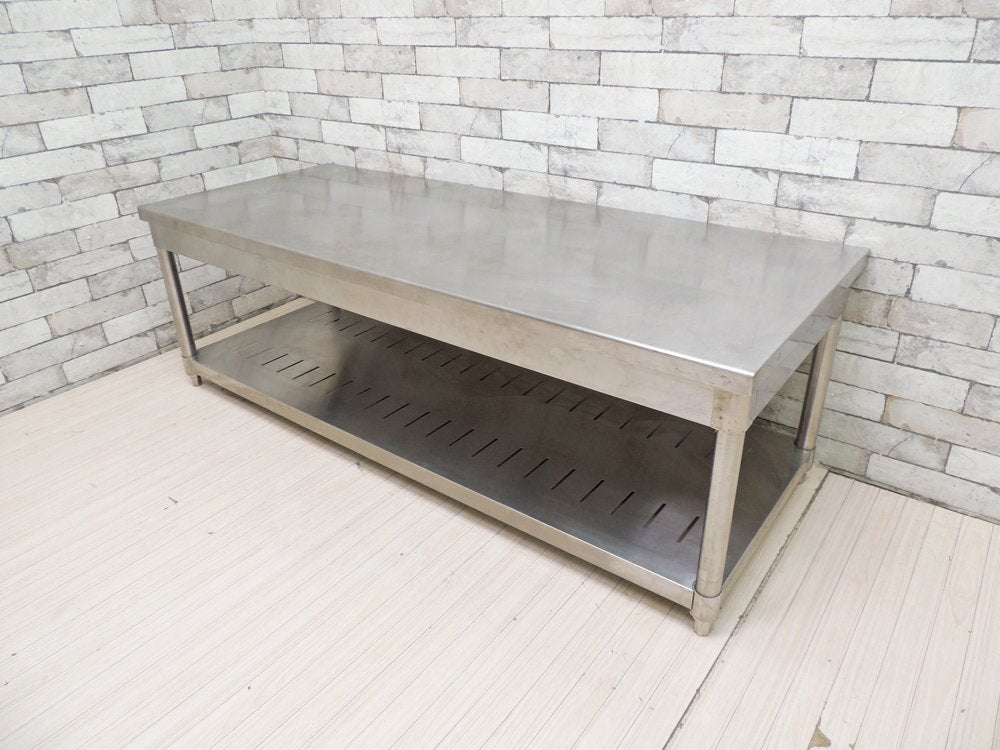 インダストリアルデザイン ステンレス ローボード AVボード ローテーブル W150cm | 中古家具を探すならTOKYO RECYCLE imption