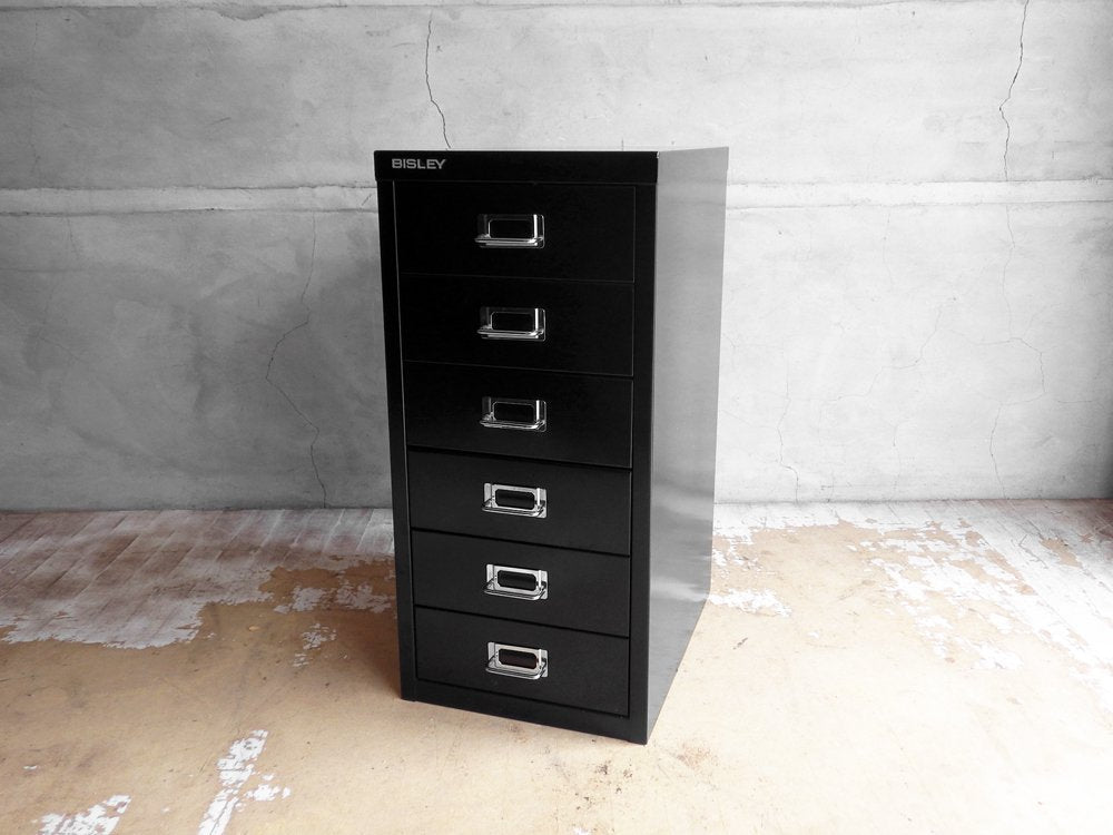 ビスレー BISLEY ベーシック BASICシリーズ 29/6 A4 キャビネット ブラック 抽斗6杯 デスクワゴン オフィス家具 英国 | 中古家具を探すならTOKYO RECYCLE ...
