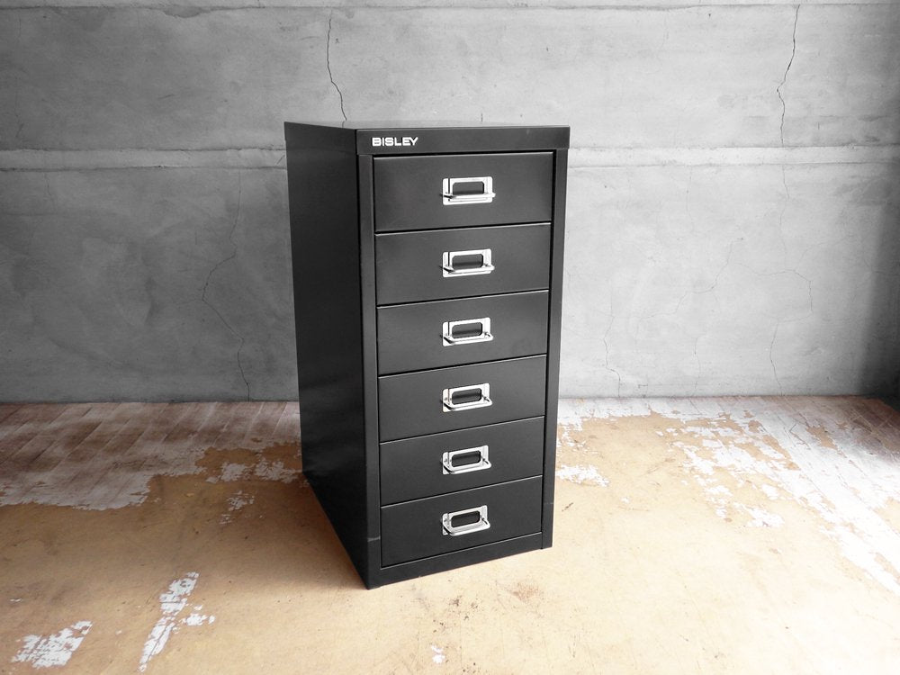 ビスレー BISLEY ベーシック BASICシリーズ 29/6 A4 キャビネット ブラック 抽斗6杯 デスクワゴン オフィス家具 英国 | 中古家具を探すならTOKYO RECYCLE ...