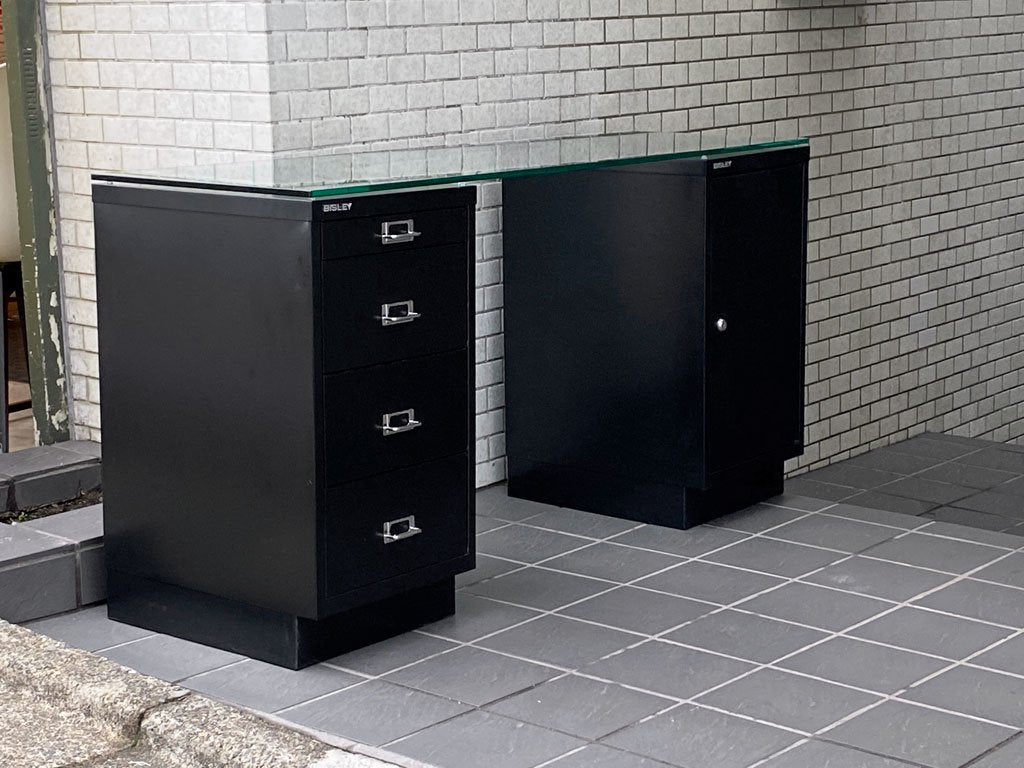 ビスレー BISLEY デスクセット BASIC F マルチ収納ケース 4段 BASIC BA3/29 キャビネット ガラス天板 ブラック | 中古家具を探すならTOKYO RECYCLE ...