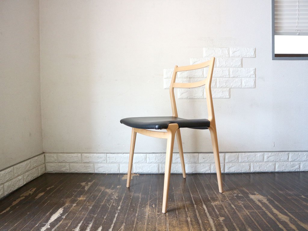 天童木工 TENDO インパラチェア impala chair ダイニングチェア ホワイトビーチ材 PVCレザー ブラック 佐々木敏光 – TOKYO RECYCLE imption