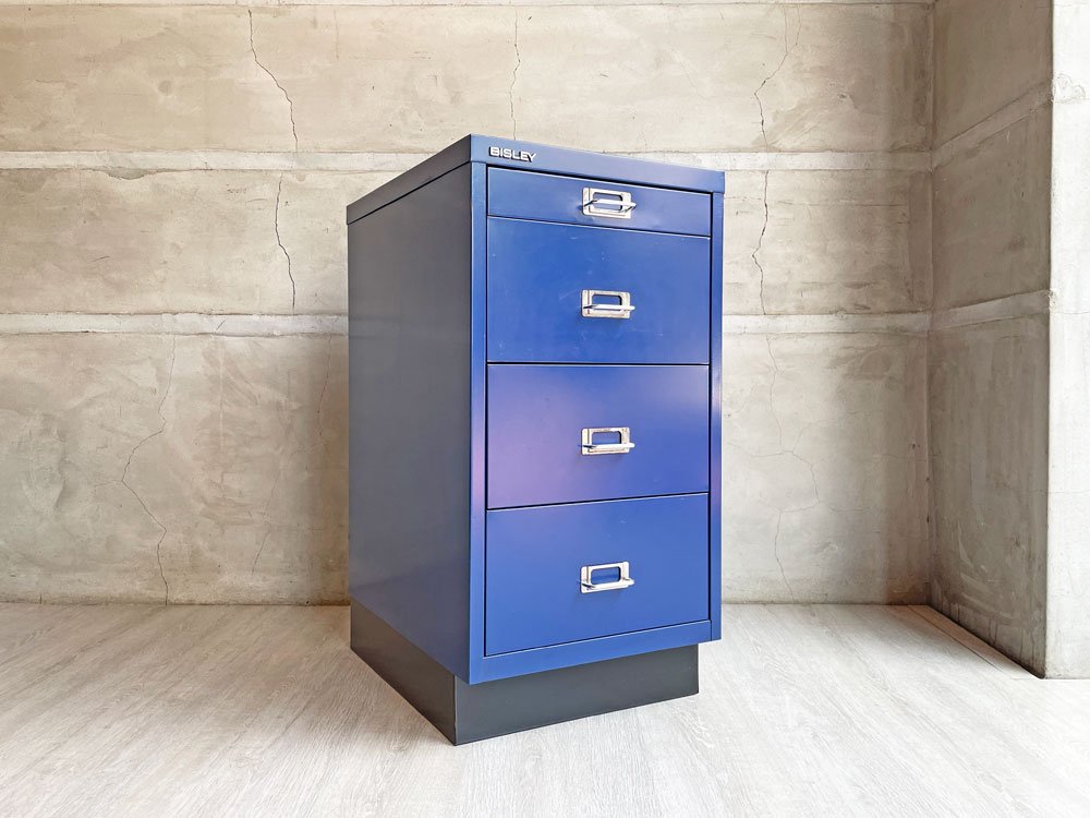 ビスレー BISLEY BASICシリーズ BA3/CD キャビネット 4段 ブルー オフィス家具 英国 廃盤品 ♪ | 中古家具を探すならTOKYO RECYCLE imption