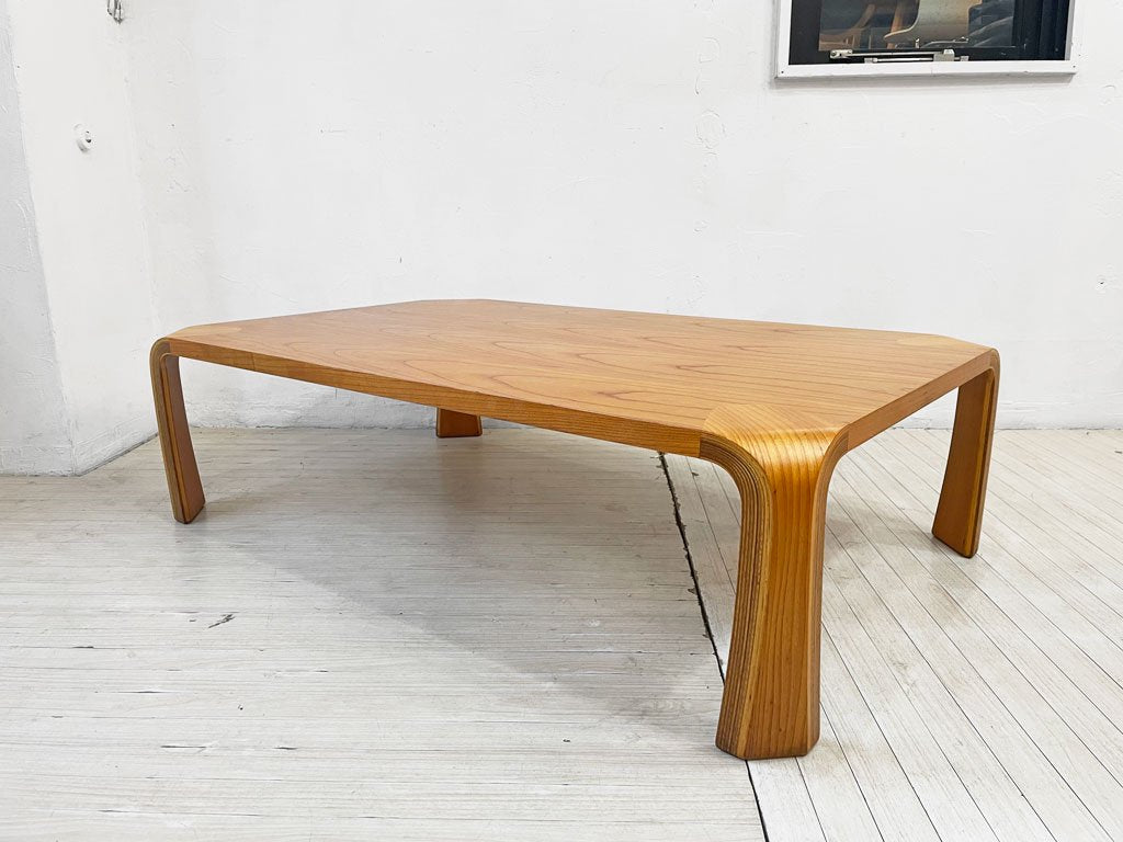 天童木工 TENDO 座卓 ローテーブル センターテーブル W121cm ケヤキ材 欅材 プライウッド 乾三郎 ジャパニーズモダン ★ | 中古家具を探すならTOKYO RECYCLE imption