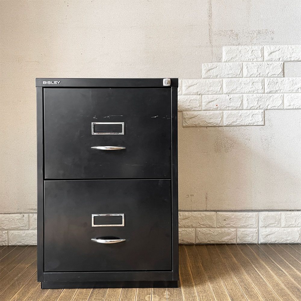 ビスレー BISLEY ベーシック BASIC Fシリーズ 2F ファイリングキャビネット 2段 ブラック ノーマルベース 鍵付 イギリス | 中古家具を探すならTOKYO RECYCLE ...