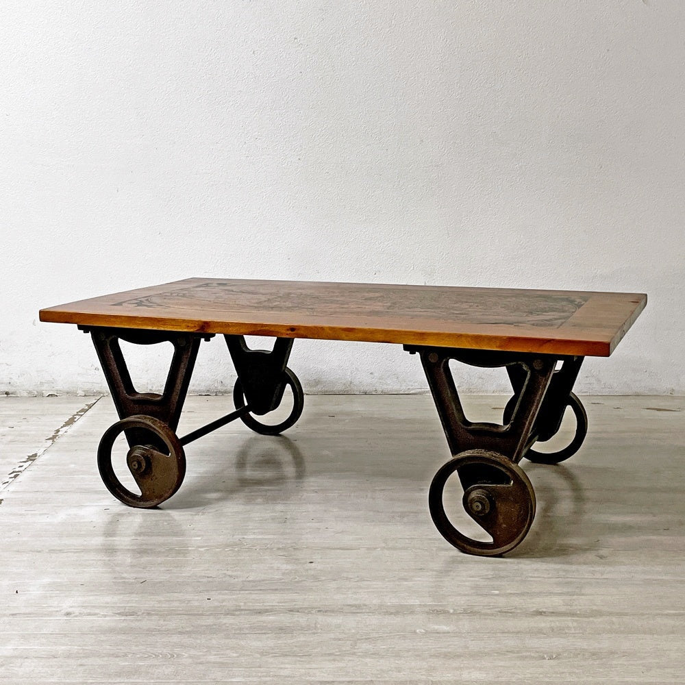 KLUB14 カート センターテーブル RET360BK ローテーブル アイアン x チーク無垢材 インダストリアルデザイン – TOKYO RECYCLE imption
