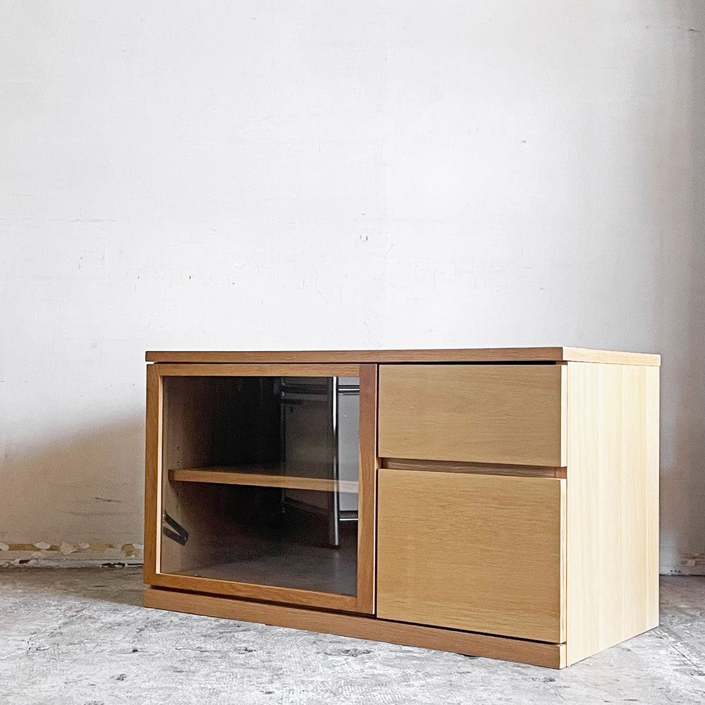 無印良品 MUJI AVボード AVラック 引出し付 オーク材 W90cm ナチュラル シンプル | 中古家具を探すならTOKYO RECYCLE imption