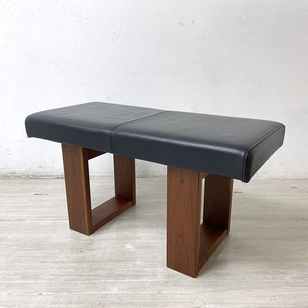マスターウォール MASTERWAL グロウベンチ GROW BENCH ウォールナット無垢材 PVCレザー W81cm オーダーサイズ | 中古家具を探すならTOKYO RECYCLE ...