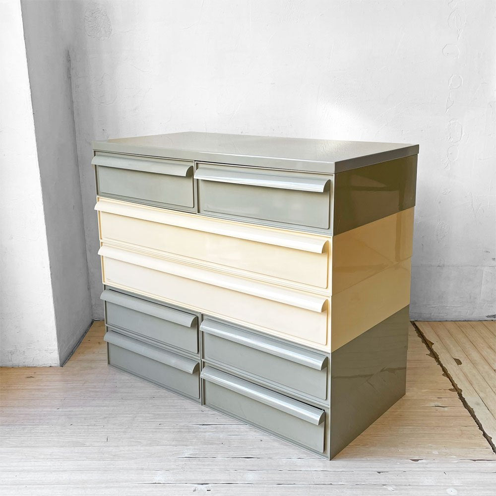 カルテル Kartell 4602 ドロワーシステムチェスト 8ドロワー 専用天板付き グレー ホワイト ビンテージ サイモン・ファッセル | 中古家具を探すならTOKYO RECYCLE ...