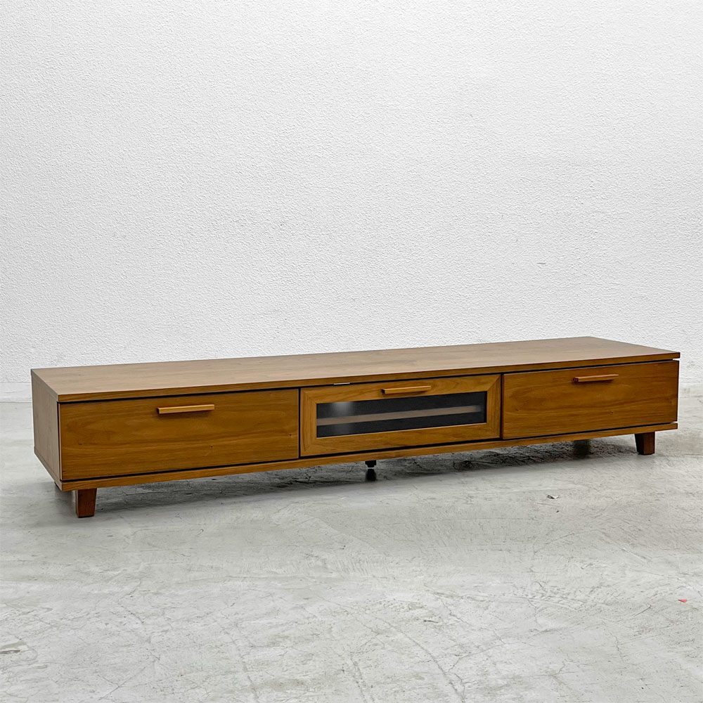 アクタス ACTUS エフビー FB AVボード TVボード ウォールナット材 W180cm フラップ扉 抽斗2杯 ナチュラル ブラウン 〓 | 中古家具を探すならTOKYO RECYCLE ...