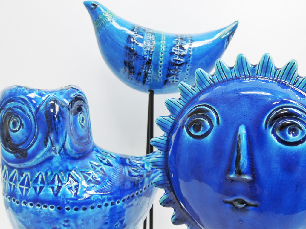 ビトッシ BITOSSI リミニブルー Rimini Blu BIRD ＆ OWL ＆ SUN オブジェ 置物 イタリア 中古品 買い取りし ...