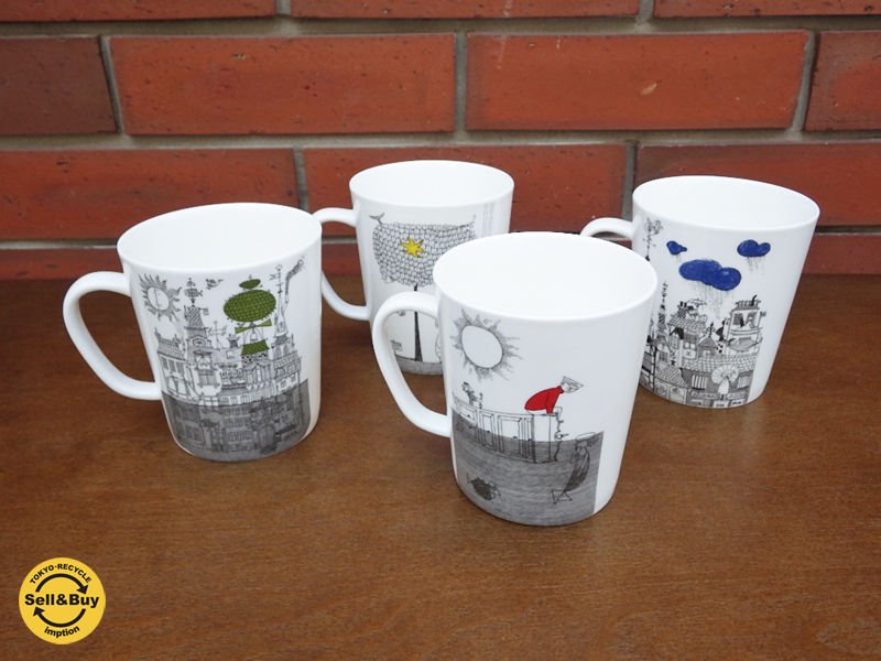 SKANDIUM取扱 Daniel Doppsko びしょぬれ靴のダニエル マグカップ 4客セット スティグ・リンドベリ | 中古家具を探す ...