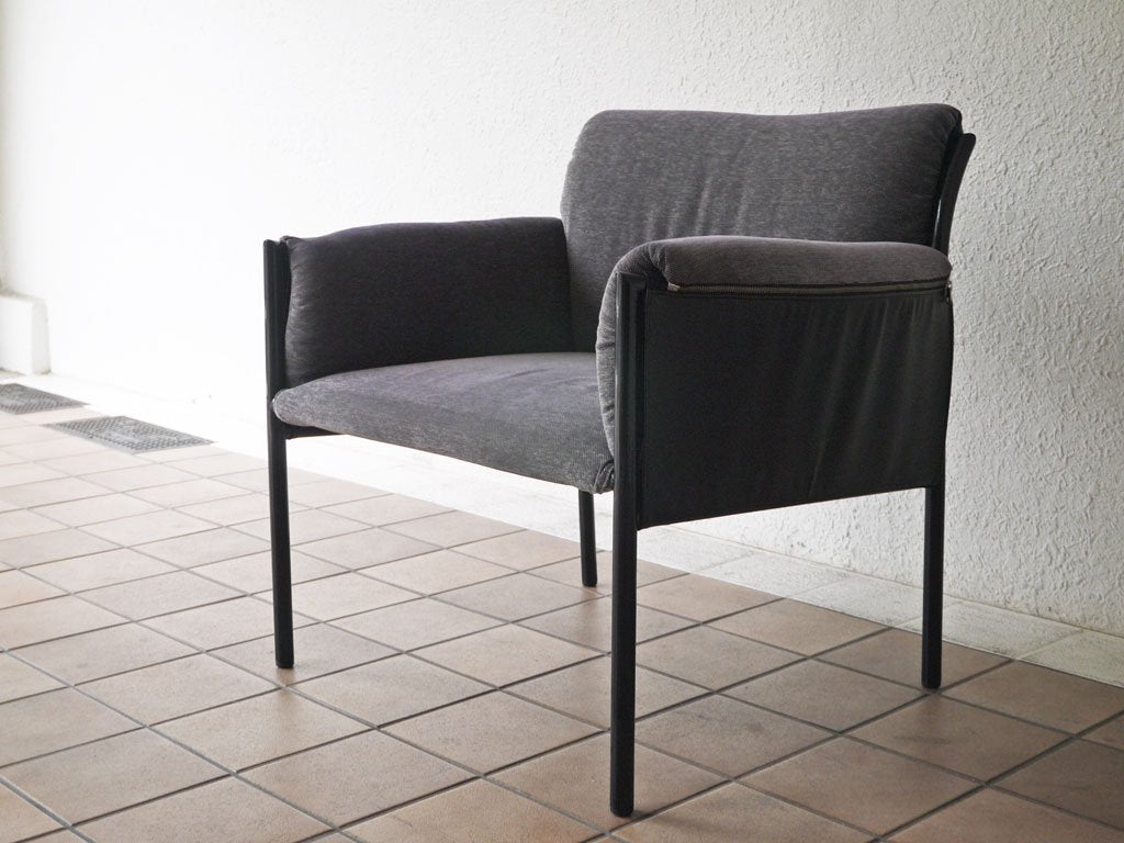 リッツウェル Ritzwell アームストロング ARMSTRONG 928 ラウンジチェア ブラックメタルスチール×レザー カバーリング ...