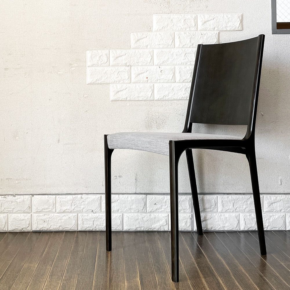 ワイスワイス WISE WISE スティック STICK AS-1301 サイドチェア ダイニングチェア ビーチ材 ブラック グレー系ファブ ...