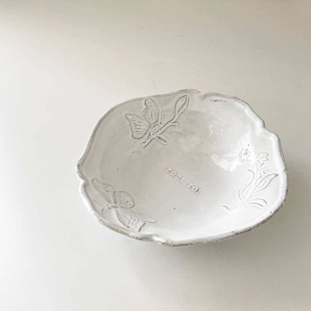 アスティエ・ド・ヴィラット Astier de Villatte フルール Fleurs スモールスーププレート 蝶 19.5cm ナタリー ...